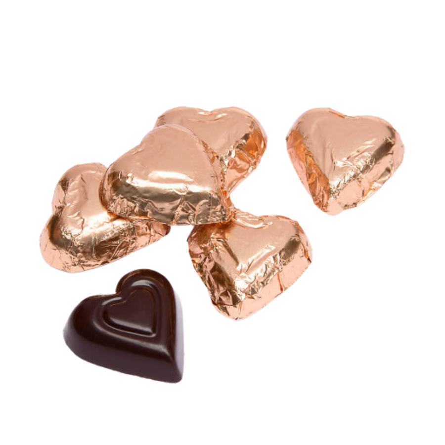 Foiled Dark Chocolate Hearts – Meyers House of Sweets